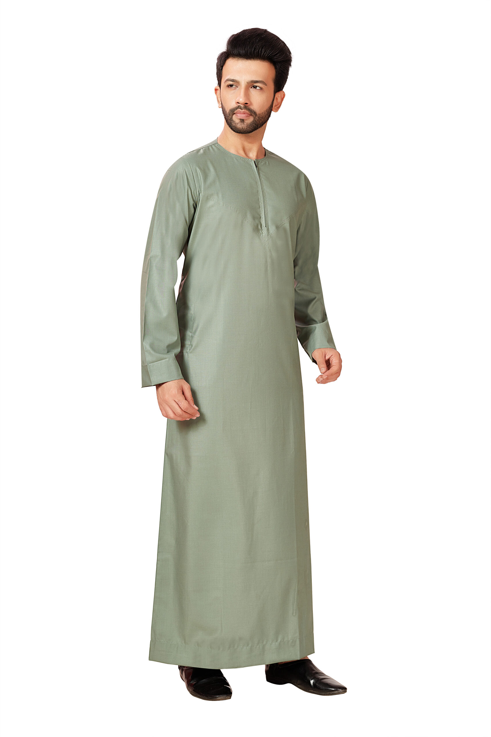 Omani Matte Jubba Mint Green Thobe | ALQASSWA - Islamic Essentials